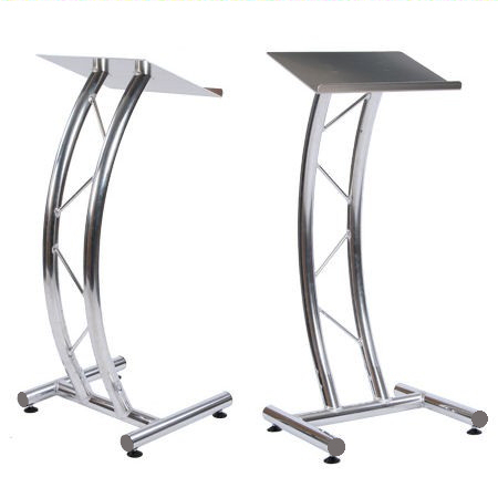 Curved Truss Podium - Metal Speaking Platform