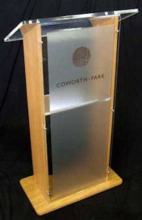 Stage Lectern - Wood & Acrylic Speech Platform
