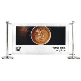 Pre-Designed Cafe Barrier Banner - Coffee Time, Anytime