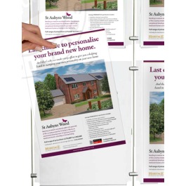 A2 Perspex Poster Pockets | Cable Display Component | Discount Displays