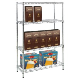 4 Tier Heavy Duty Chrome Wire Shelving | 1820mm Wide