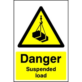 Danger Suspended Load Signs - Pack of 6 - Correx | Foamex | Dibond | Vinyl