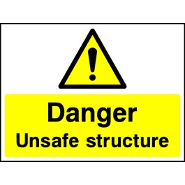 Danger Unsafe Structure Safety Signs - Pack of 6 - Correx | Foamex ...