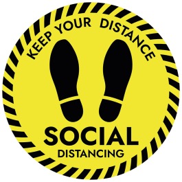 Keep Your Distance Floor Stickers - Pack of 6
