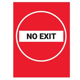 No Exit Red Background - Pack of 10 - Poster | Sticker | Sign