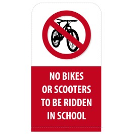 No Bikes or Scooters | School Economy Pavement Sign