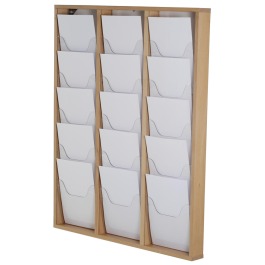 Wall Mounted Wood Magazine Rack Multi Pocket | Discount Displays