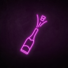 Champagne Bottle Pop LED Neon Bar Sign