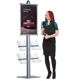 Floorstanding Poster Display with Brochure Holders | Discount Displays