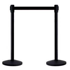 Black QueueWay Retractable Barrier Pair | Expolite
