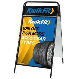 Premium A-Board Pavement Sign with Header | Discount Displays