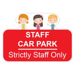 Red Staff Car Park School Sign | Discount Displays