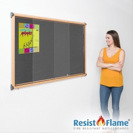 Lockable Sliding Door School Pin Board | Discount Displays