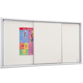 Wall Mounted Sliding Notice Board System | Discount Displays