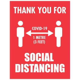 Thank You For Social Distancing Red Background - Pack of 10 - Poster ...