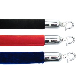 Velvet Rope for Queue Stanchion | Red/Blue/Black | Discount Displays