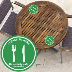 Social Distancing Floor and Table Stickers | Discount Displays