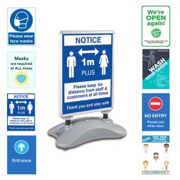 Social Distancing Pavement Signs | Discount Displays