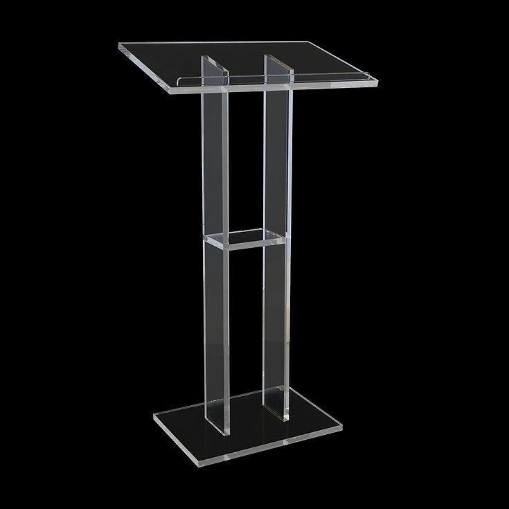 Clear Acrylic Lectern with Shelf | Lifetime Guarantee | Discount Displays
