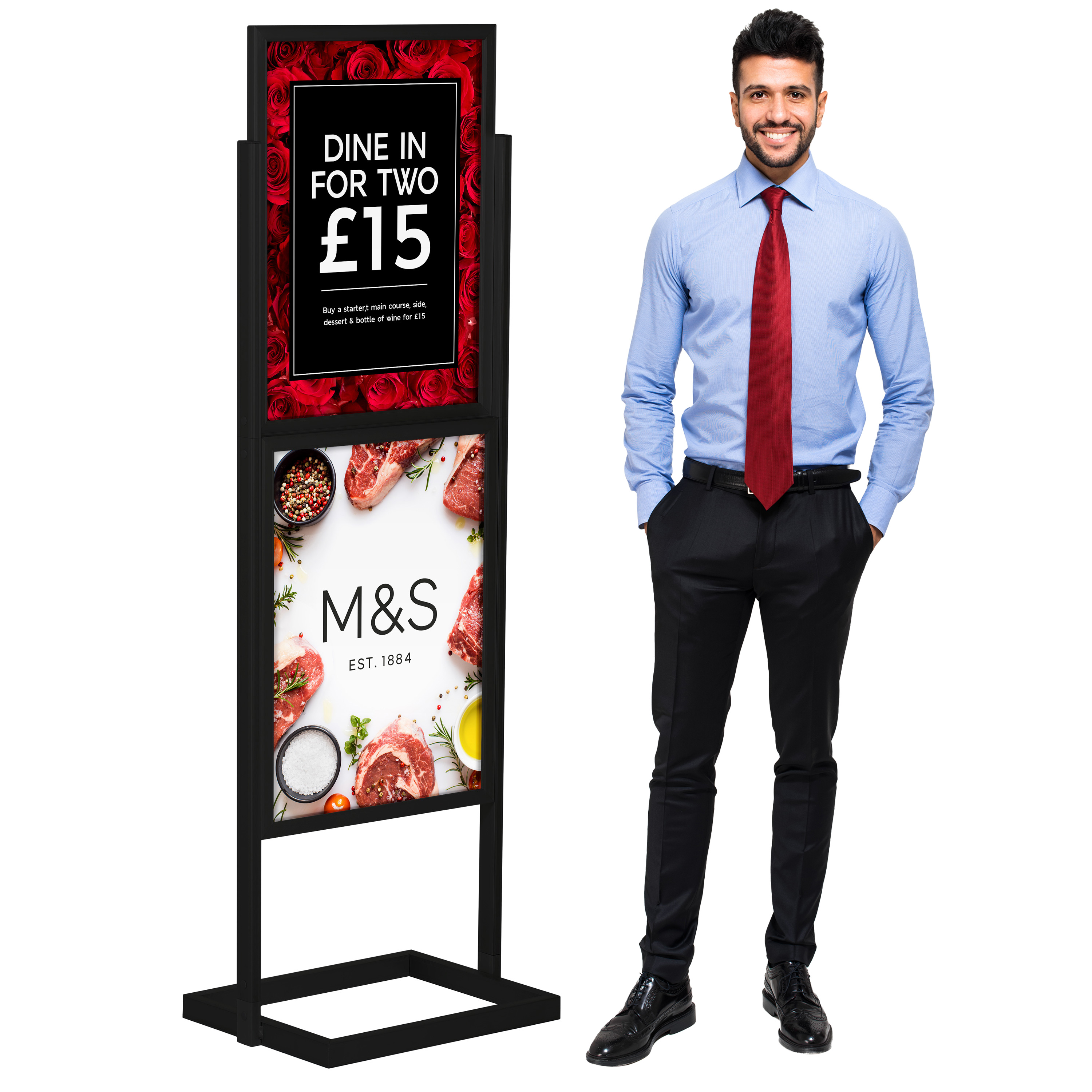 Freestanding Double Sided Poster Display Stand | Discount Displays