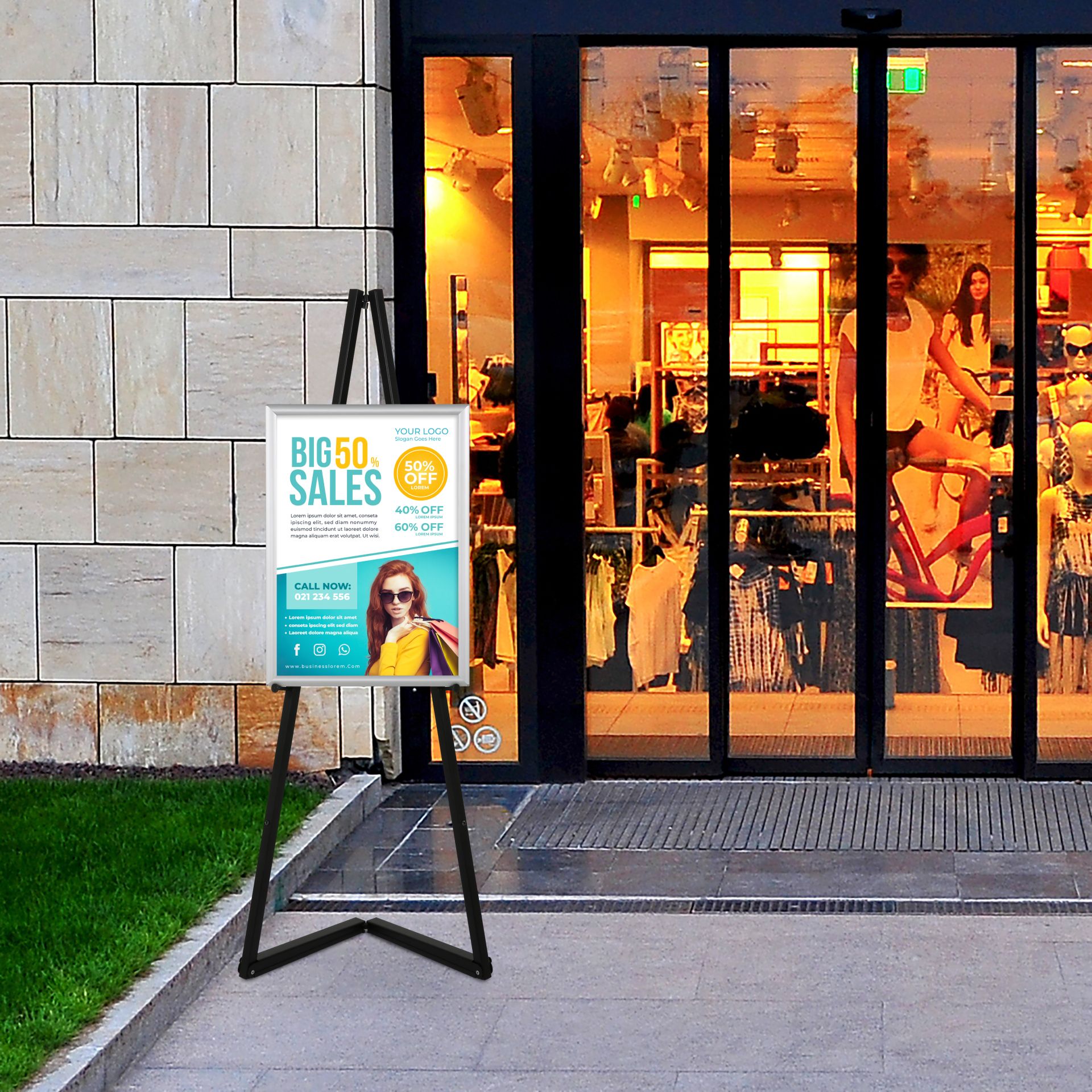 Wooden Display Easel with A1 Poster Frame | Discount Displays
