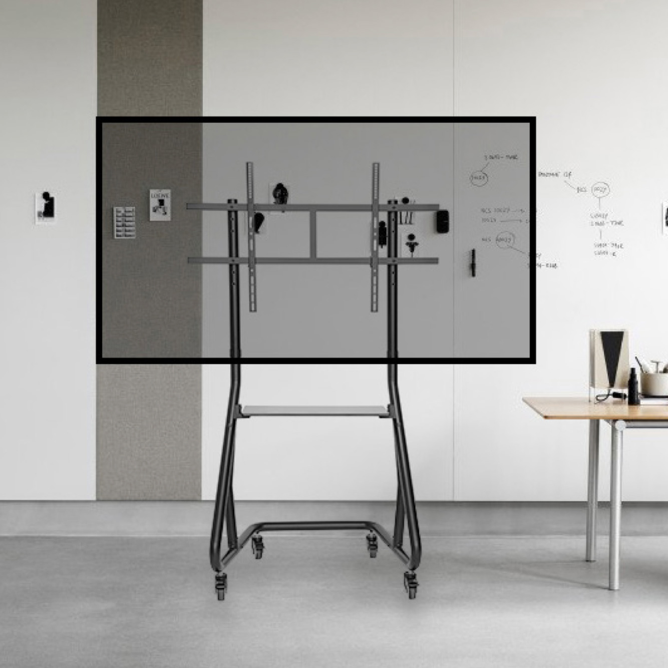 Portable Trolley Screen Holder (37"-70") | Discount Displays