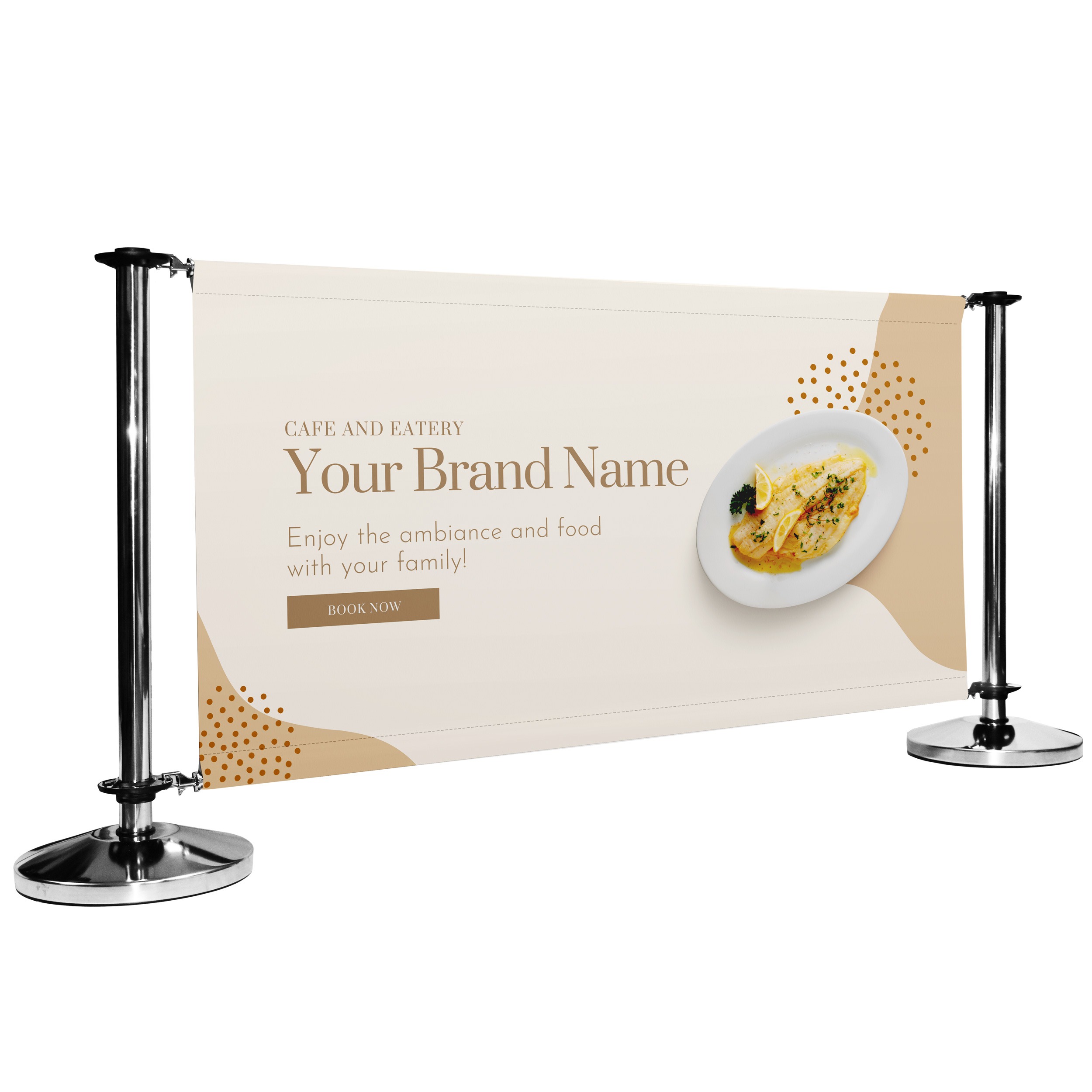 Pre-Designed Cafe Barrier Banner - Start The Day With A Great Taste