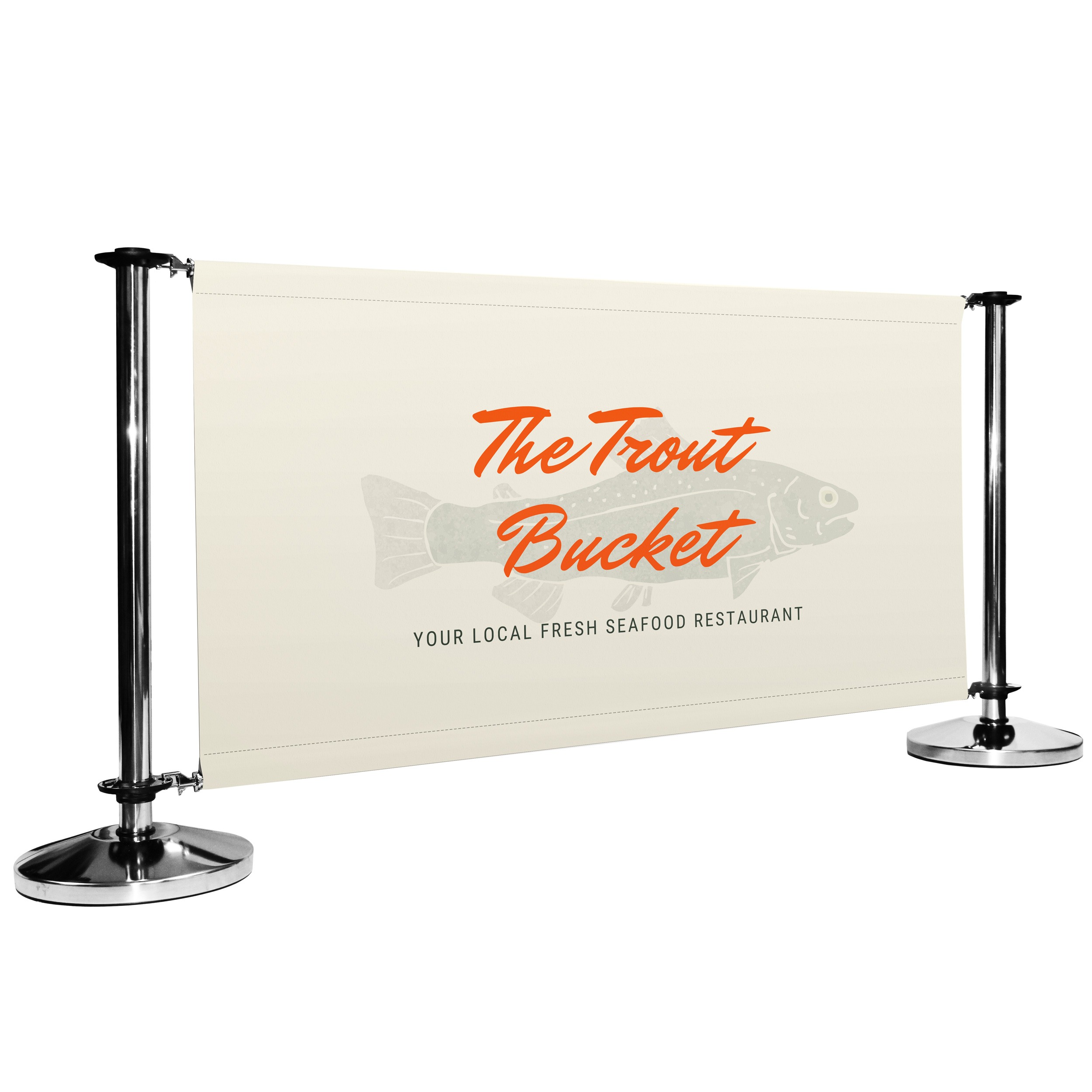 Pre-Designed Cafe Barrier Banner - Wooden Planks