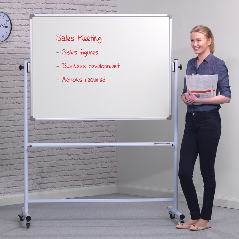 Revolving Whiteboard on Wheels | Magnetic or Laminate surface