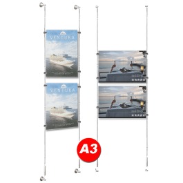 A3 Cable Display Poster Holder Kits | Discount Displays