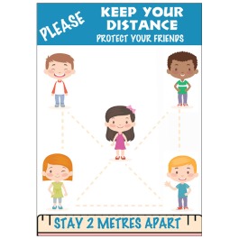 Keep Your Distance 2m Poster 10 Pack | Discount Displays