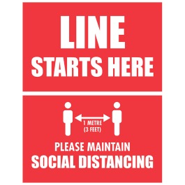 Line Here Distancing Poster 10 Pack | Discount Displays