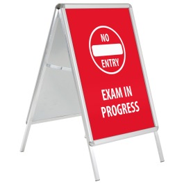 Silver A-Board No Entry - Exams | Discount Displays