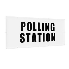 Pre-designed Polling Station PVC Banner | Discount Displays