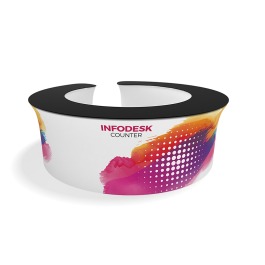 Portable Curved Exhibit Information Desk | Discount Displays