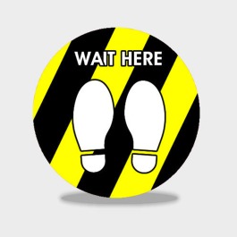 Covid Wait here floor stickers | social distancing | Discount Displays