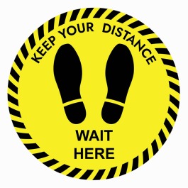 Wait Here Floor Stickers 6 Pack | Discount Displays