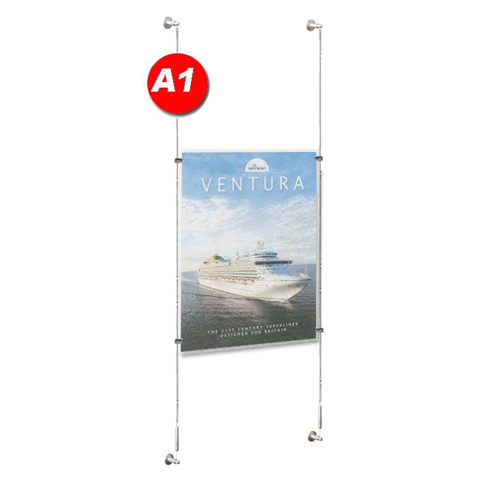 A1 Portrait Poster Holder Cable Display | Discount Displays