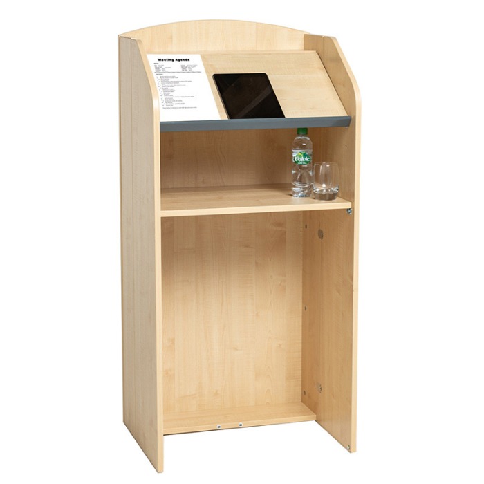 Folding Floor Standing Lectern with Shelf | 3 Finishes Available