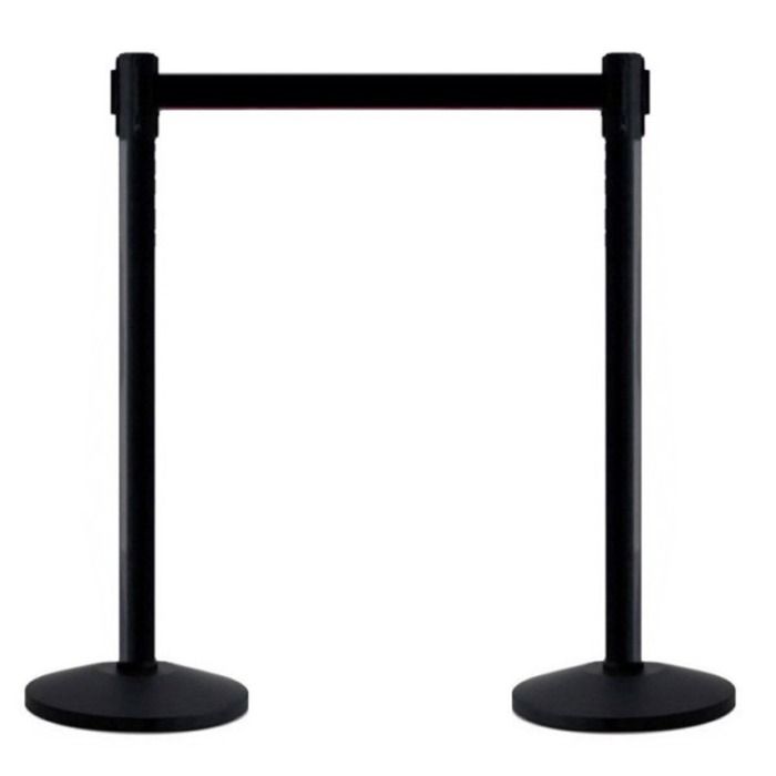 Black QueueWay Retractable Barrier Pair | Expolite