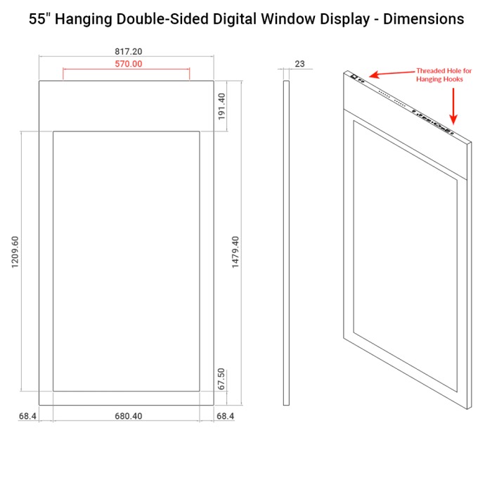window display dimensions